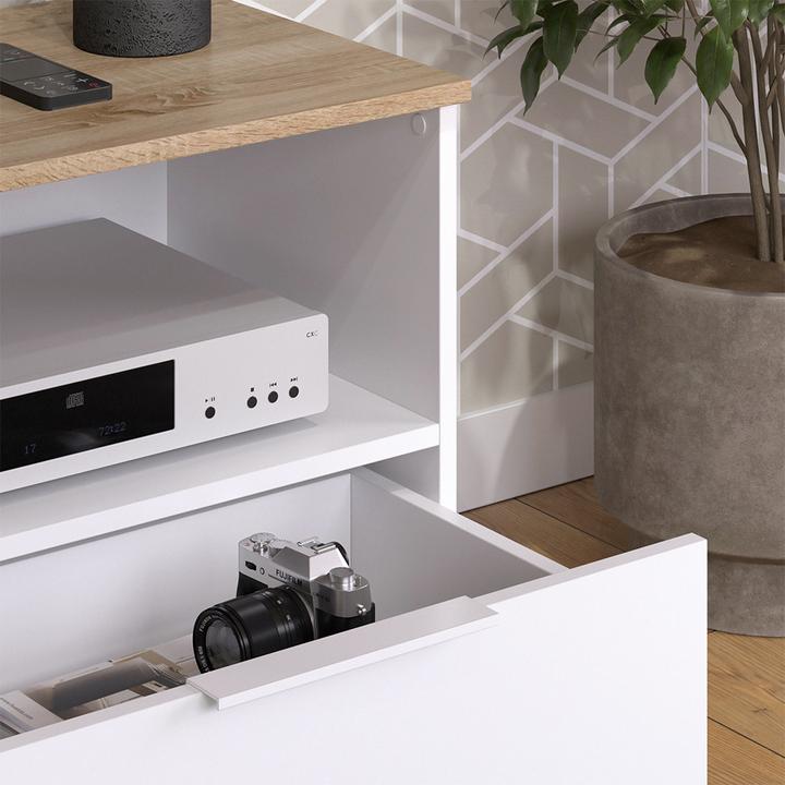 Vicco Lowboard Wido, Weiss/Sonoma, 60 x 50 cm mit Schublade - Galaxus