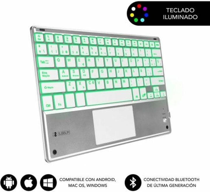 Subblim Teclado Tablet Smart Backlit Bt Keyboard Touchpad Silver - Galaxus