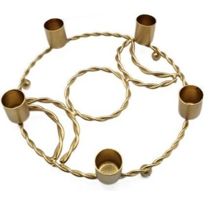 Green Tree Iron Triple Moon Candle Holder 15 cm Gold - Galaxus