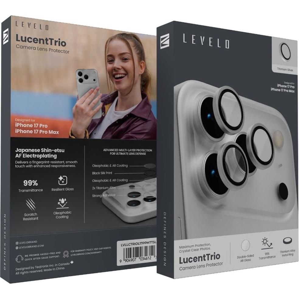 Levelo LucentTrio Kameraschutz Apple iPhone 17 Pro / 17 Pro Max Silver ...