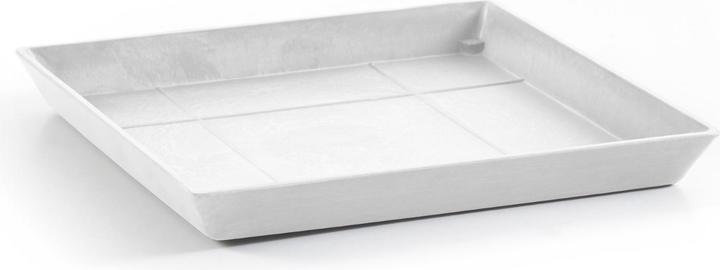 Ecopots Saucer Square White Grey - inside bottom L 24 cm / outside L 28 ...