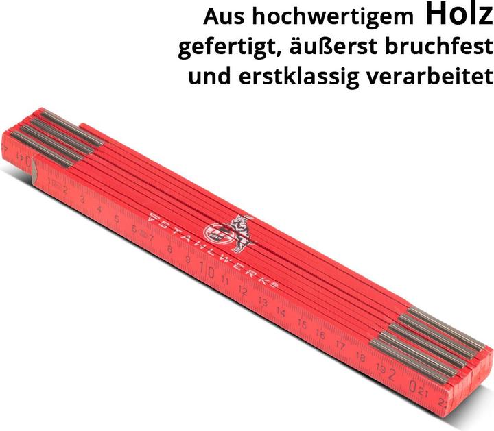 Stahlwerk Folding rule 1. FC Köln Edition set of 3 2 m metre rule ...