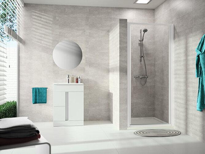 Hüppe Alpha 2 pivot door, in recess, 880x2000mm, fully framed (88 cm ...