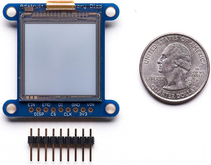 Adafruit SHARP Memory Display Breakout 1.3" 96x96 Silver Monochrome ...