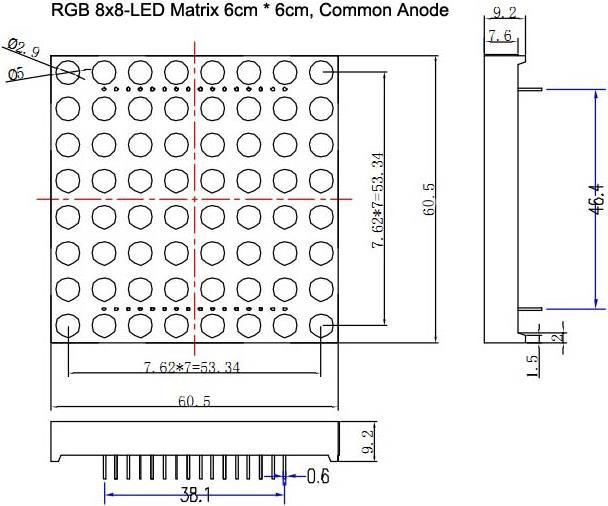 OEM RGB 8x8 LED Matrix 6cm 6cm Common Anode - buy at Digitec