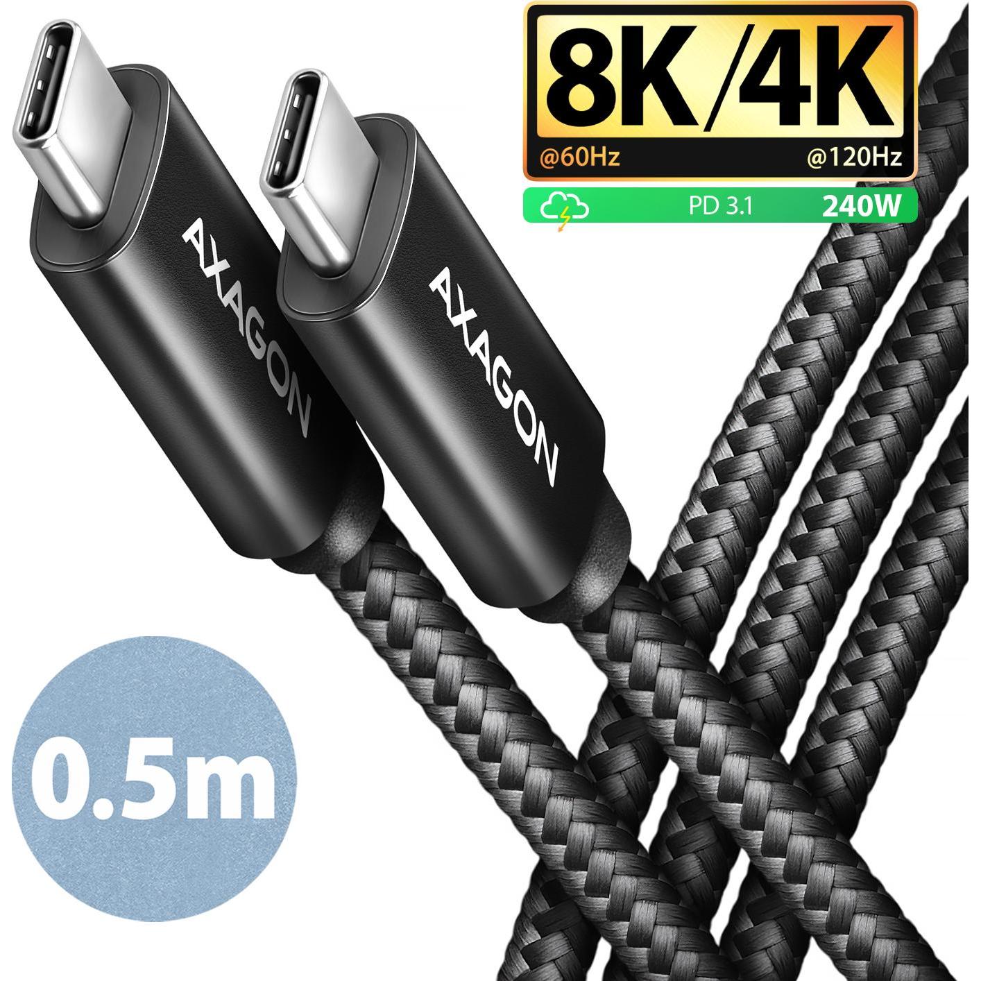 Axagon BUCM4X-CM10AB NEWGEN USB-C USB-C 4 Gen 3x2 Kabel 0,5 m Schwarz