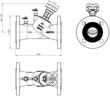 Oventrop OV line regulating valve Hydrocontrol VFC PN 16, grey cast ...
