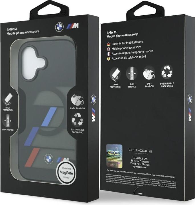 BMW M IML Metal Buttons Tricolor Lines MagSafe Case for iPhone 17 Black ...
