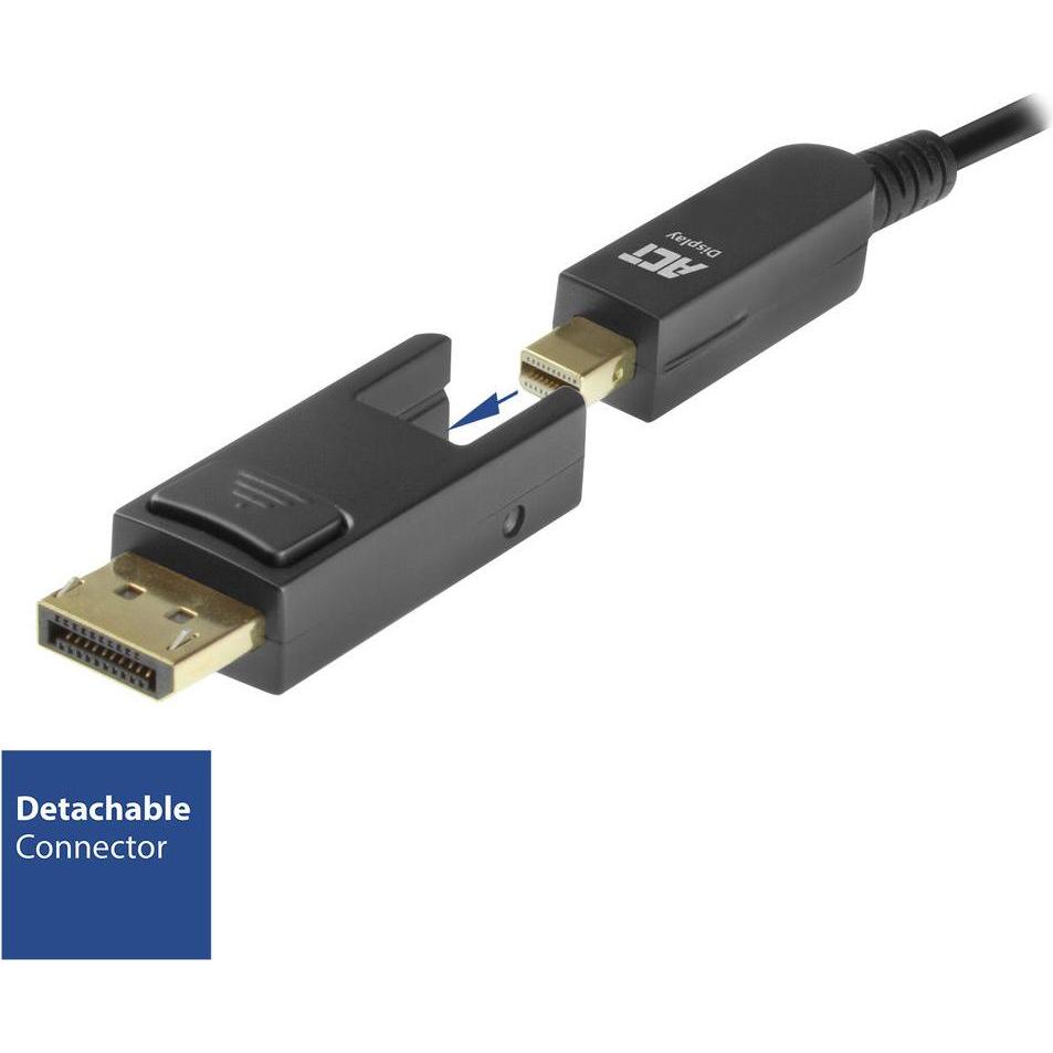 ACT 25 meter DisplayPort 1.4 ive Optical Cable 8K with detachable ...