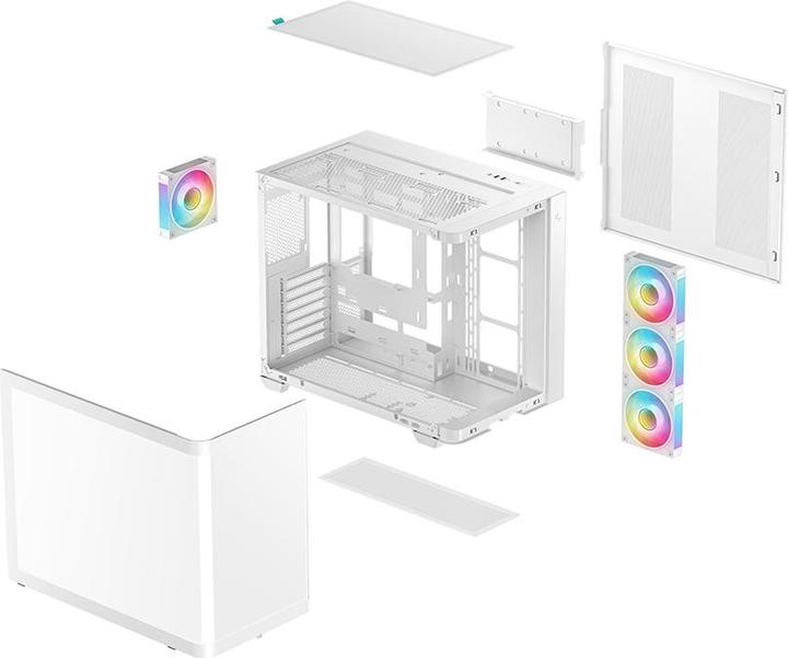 Deepcool " CG530U 4F WH ATX Curved Glass Panoramic Case White" - Galaxus