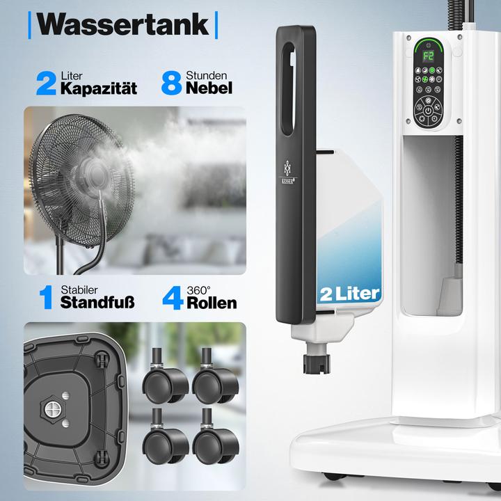 Kesser Stand-Ventilator Frosty mit Wasser Ultraschall-Sprühnebel