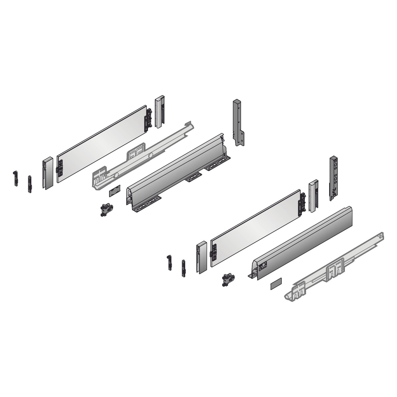 Hettich Frontschubkasten Komplett-Set ArciTech 94/218, mit DesignSide