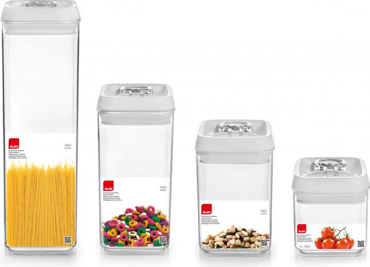 Ibili Boîte à provisions carrée 500 ml, 9 x 9 x 10 cm Idéal pour la conservation des aliments ...