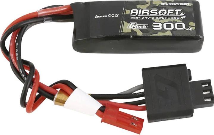 Gens Ace G-Tech 35C 300mAh 2S1P 7.4V Airsoft Gun Lipo Battery with JST ...