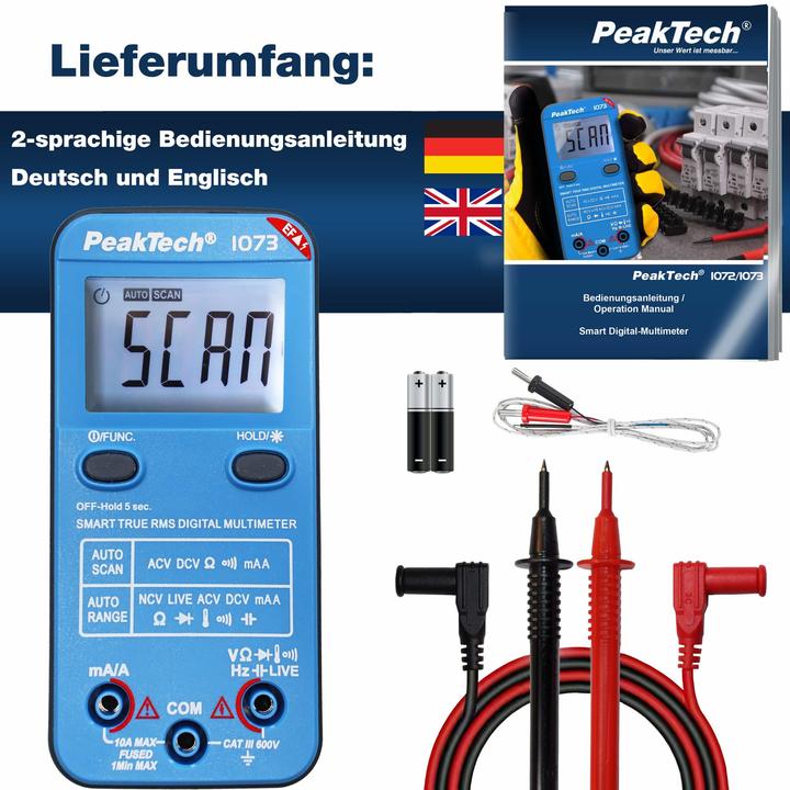 Peaktech Smart-Multimeter, P 1073, 600 V AC/DC, NCV, True RMS - Digitec