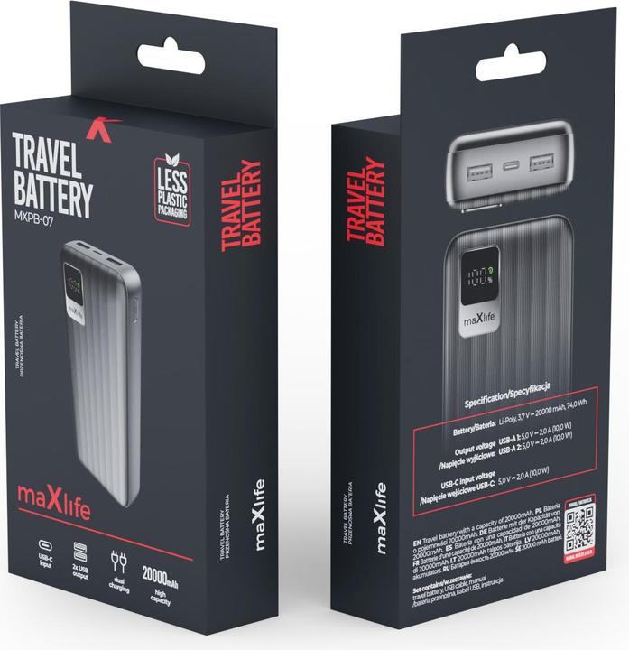 Maxlife power bank MXPB-07 20000 mAh black - buy at Digitec