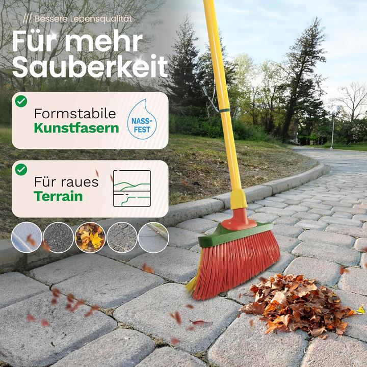 Novaliv Krallenbesen Set 30 cm Holz mit Teleskopstiel Kehrgarnitur ...