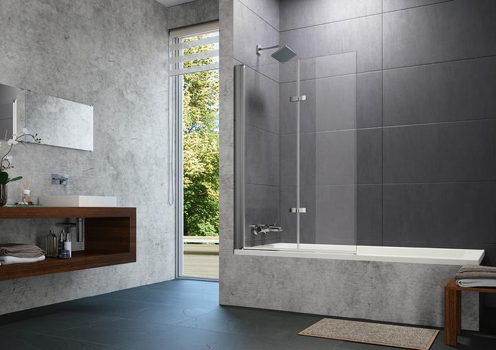 Hüppe Design pure bath screen, hinged folding door, left-hand fixing ...