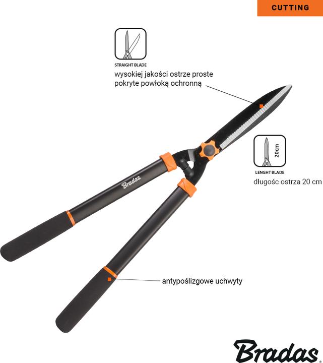 Bradas Heckenschere mit geradem Messer der V-Serie