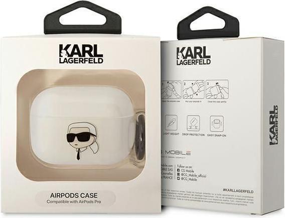 Karl Lagerfeld KLAPHNIKTCT AirPods Pro cover transparent Karl's Head ...