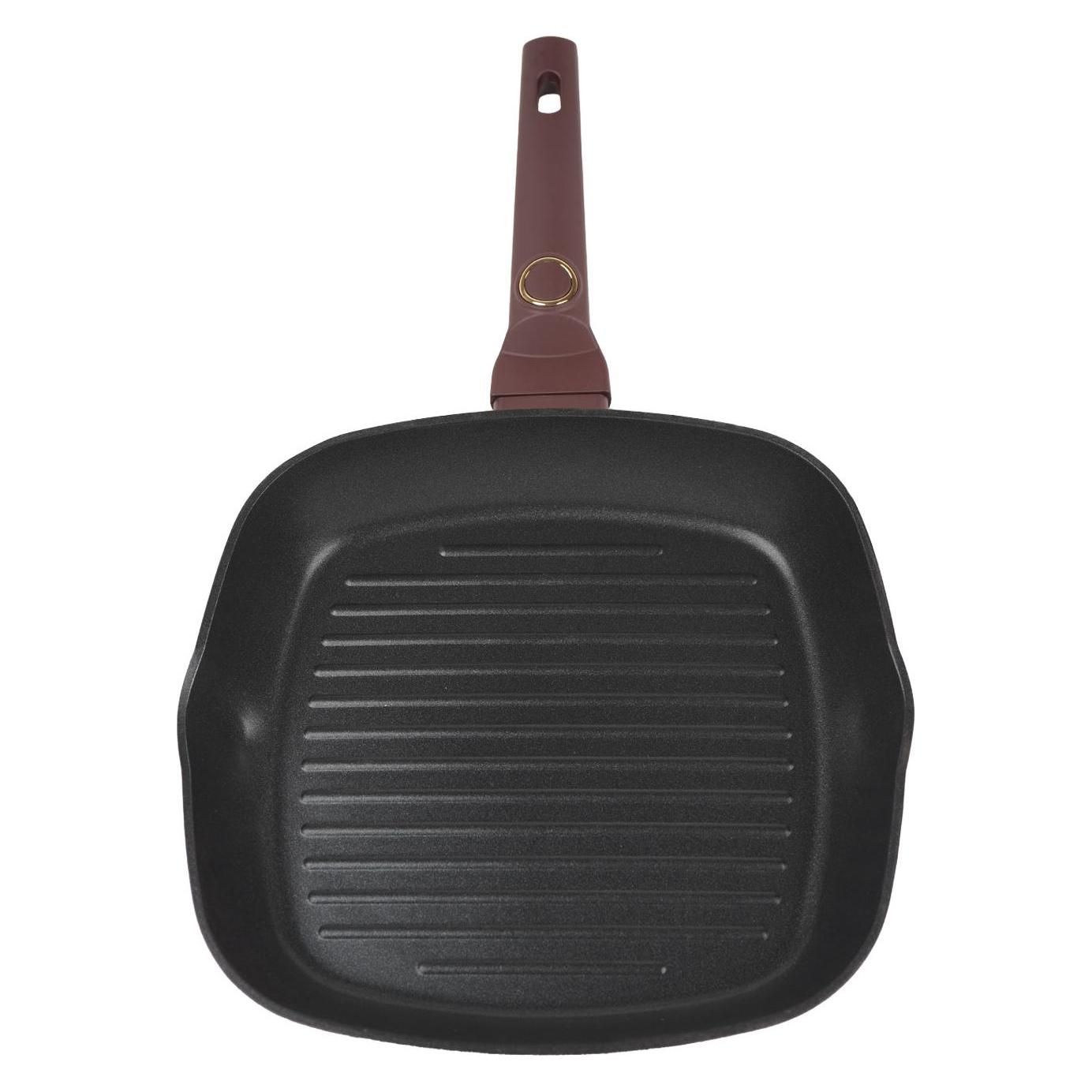 BerlingerHaus Design Grillpfanne mit Glasdeckel, 28cm, bordeaux - Galaxus