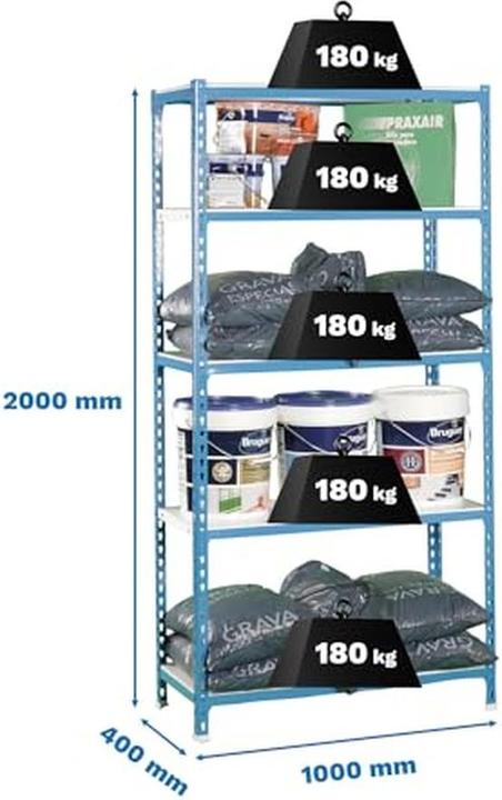 SimonRack Simon Rack Schwerlastregal KIT SIMONCLICK PLUS 5/400 442100024201045 blau, weiss 100,0 ...