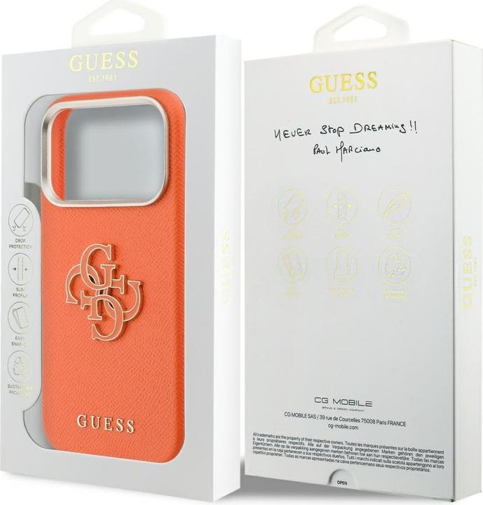 Guess - Hardcase Resin Logo (GUHCP17L5PS4RGGO) - iPhone 17 Pro - Orange ...