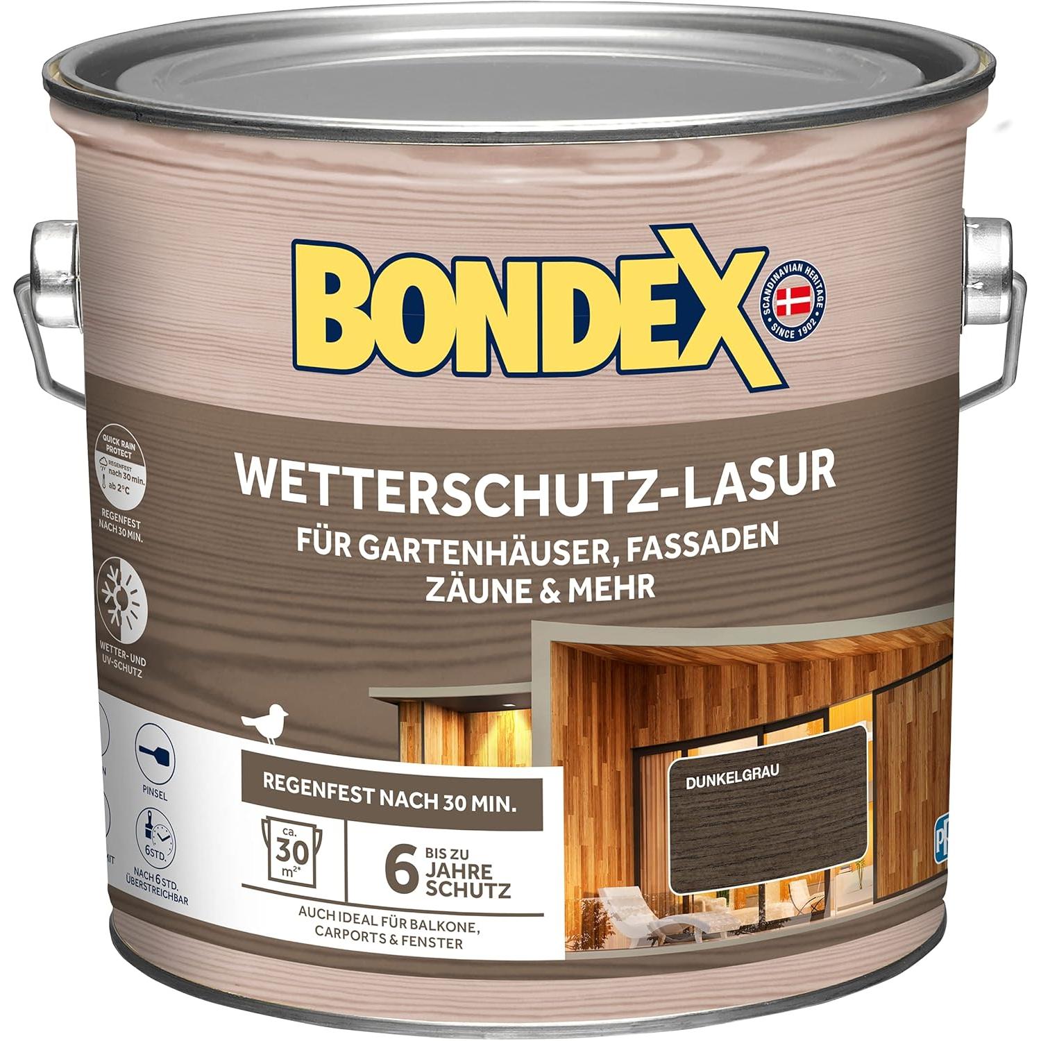 Bondex WETTERSCHUTZ-LASUR DUNKELGRAU 2,5 L - 466151 - Galaxus
