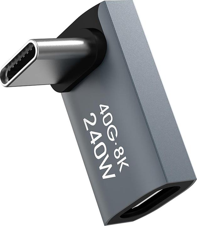 Wozinsky WPKF-01 USB-C - USB-C 40Gb/s 240W 8K OTG Winkeladapter - Grau