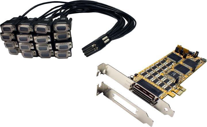 Exsys 16S PCIe Serielle RS-232 Karte mit Octopus Kabel (SystemBase Chip ...
