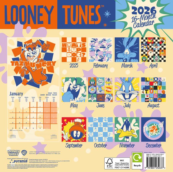 Pyramid WB Looney Tunes Square Calendar 2026 30x30 - Galaxus