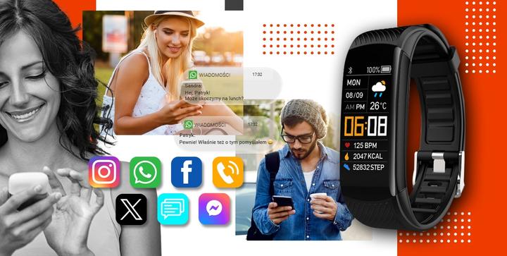 Giewont Fit&GO Duo GW200-9 Smartband - Noir + bracelet Power orange (39 ...