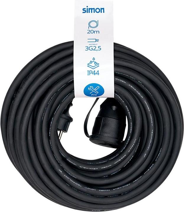 Simon Professional extension 20 m ip44 h07rn-f 3 g 2.5 mm², 1 socket ...