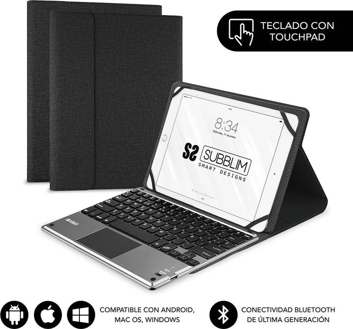 Subblim Funda Teclado Keytab Pro Bluetooth 10,1" Touchpad Black - Galaxus