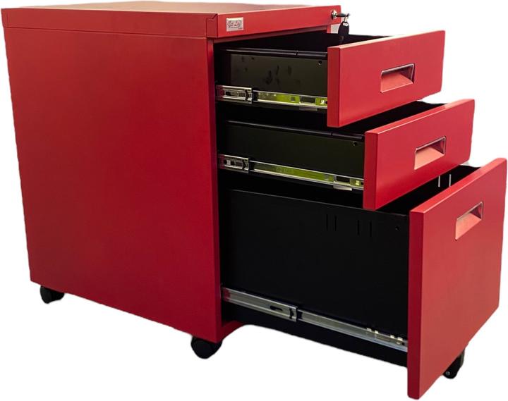 Jet-Line Rollcontainer PAUL rot Rollschrank Bürocontainer knock-down ...