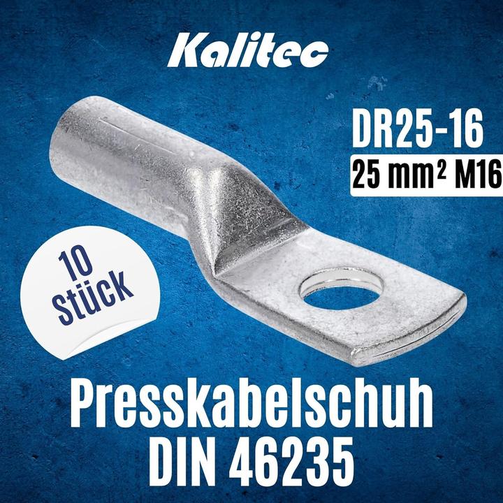 Kalitec 10 pieces DR25-16 compression cable lug 25mm² M16 I Connector ...