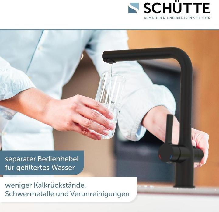 Schütte Filter tap AQUASTAR PRO drinking water sink mixer Black matt ...