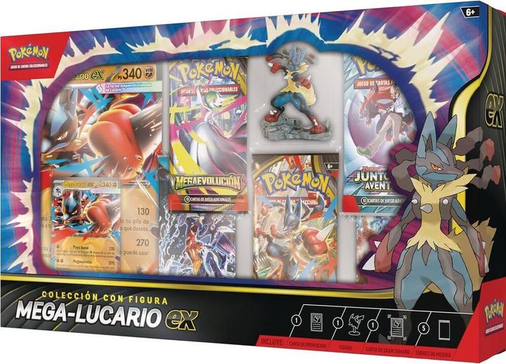 Pokémon Spanish Pokemon Mega Lucario Ex Blister set collectible cards ...