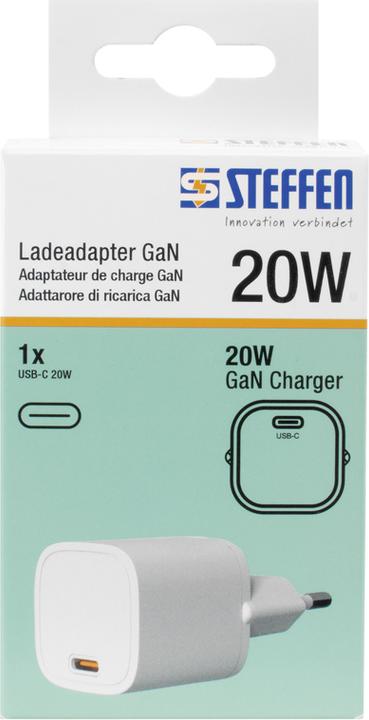 Steffen Ladeadapter GaN 20W PD 1xUSB-C max. 3A ws - kaufen bei Digitec