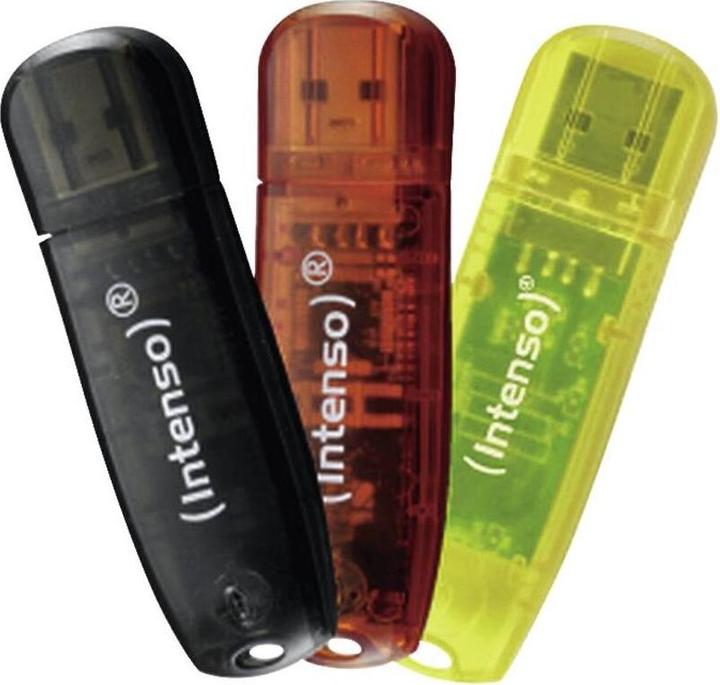 Intenso Rainbow Line 8GB USB Stick 2.0 Multipack x3 bunt (8 Go, USB-A ...