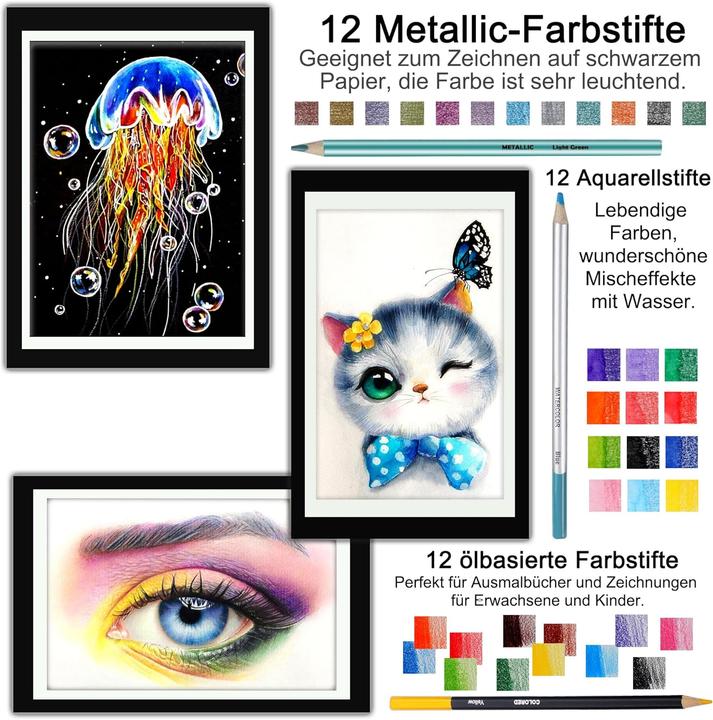 Kalour 76-teiliges Zeichen- und Skizzierkit - kaufen bei Digitec