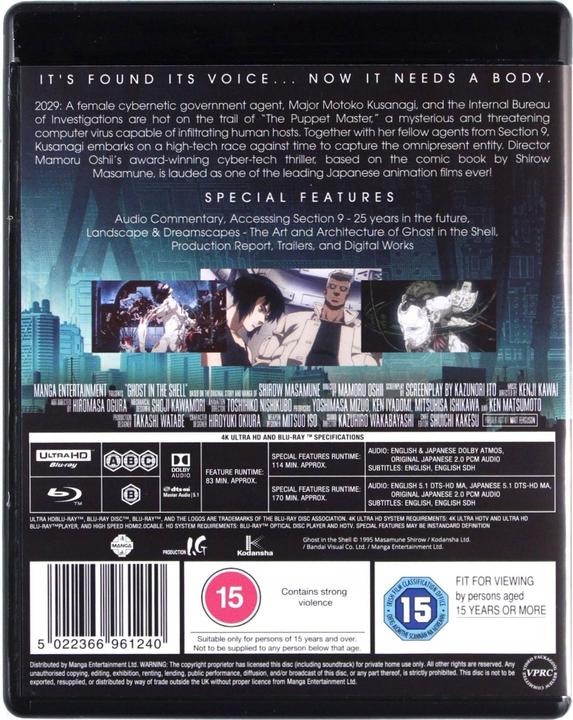 Magni Ghost In The Shell 4k Ultra-HD - Standard Edition (Blu-ray)