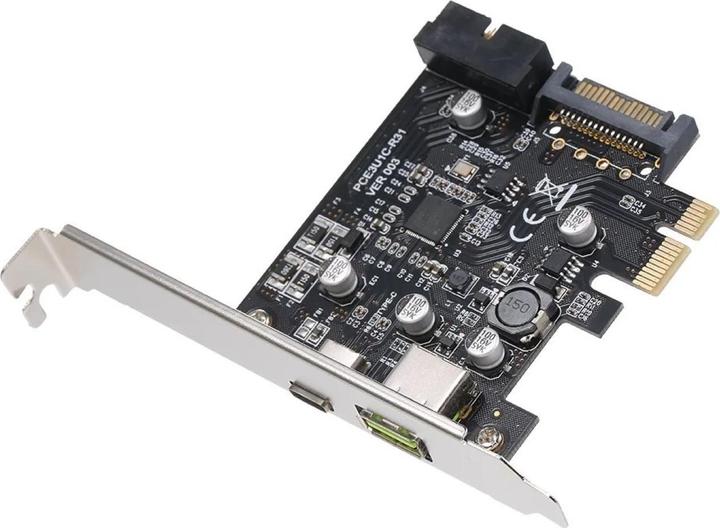 PowerGuard PCIe USB 3.1 Gen1 Erweiterungskarte mit USB-C und 19-Pin ...
