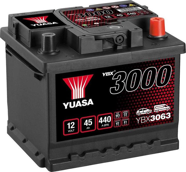 Yuasa Autobatterie SMF YBX3063 12 V 45 Ah T1 Zellanlegung 0