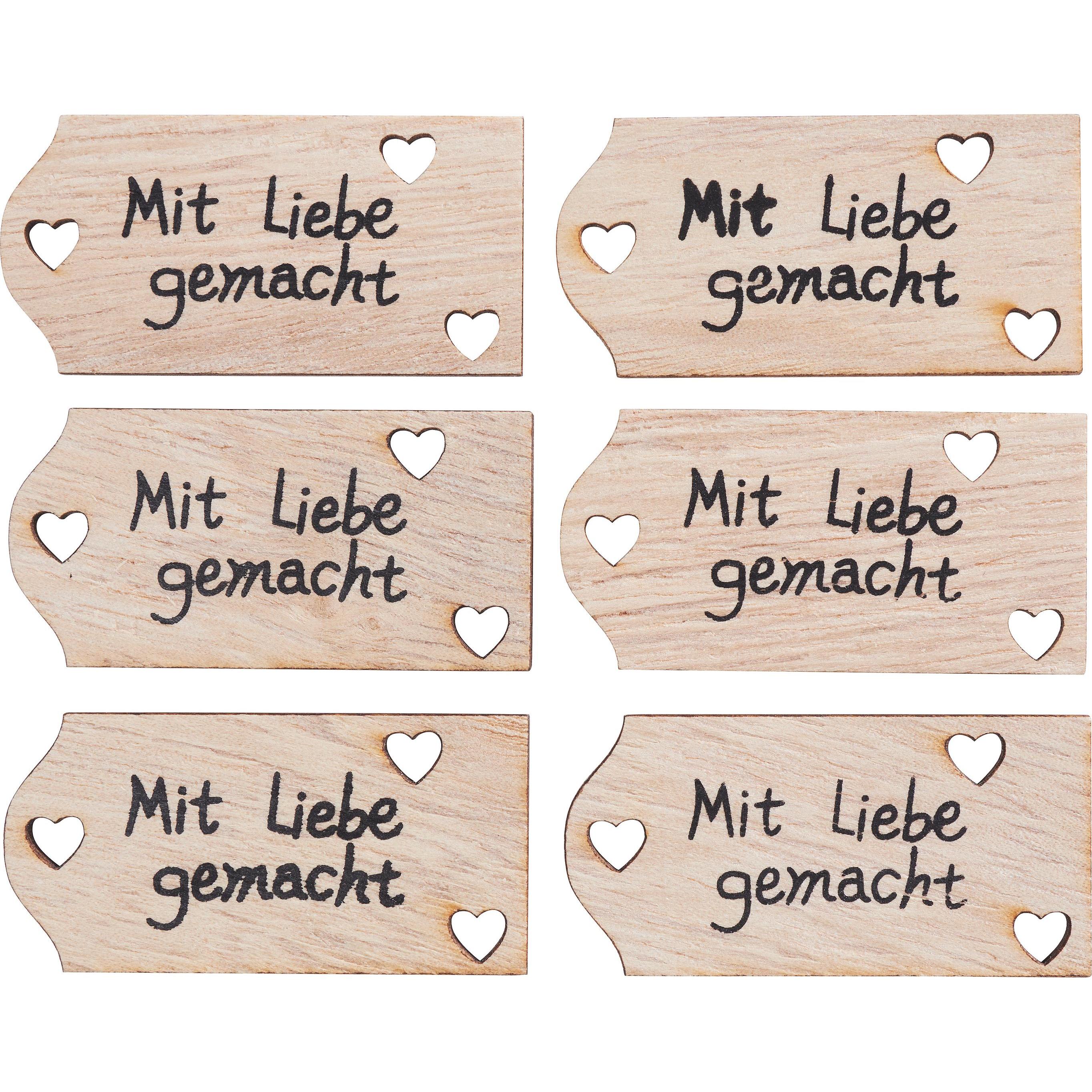 VBS Scatter pieces "Made with love", 5 x 2.5 x 0.3 cm, 18 pieces ...