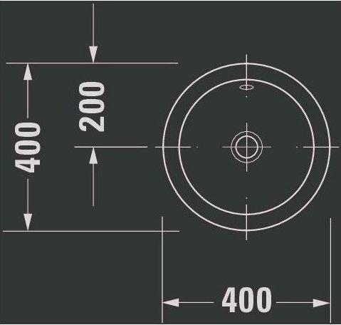 Duravit Built-in washbasin ARCHITEC m ÜL o HLB d= 400mm without tap ...