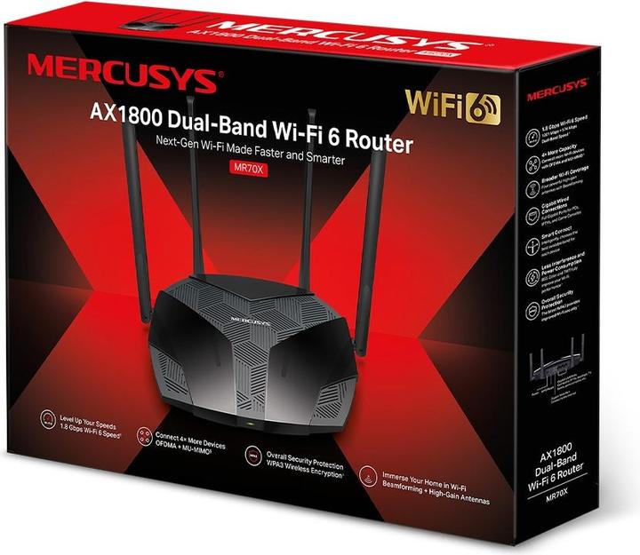 Mercusys (MR70X) AX1800 Wireless GB Dual Band Router, OFDMA & MU-MIMO ...