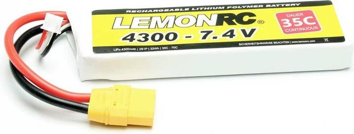 LemonRC LRC 2S 4300 - LiPo Akku 4300 - 7.4V (35C) - Akku (4300 mAh, 7.40 V)