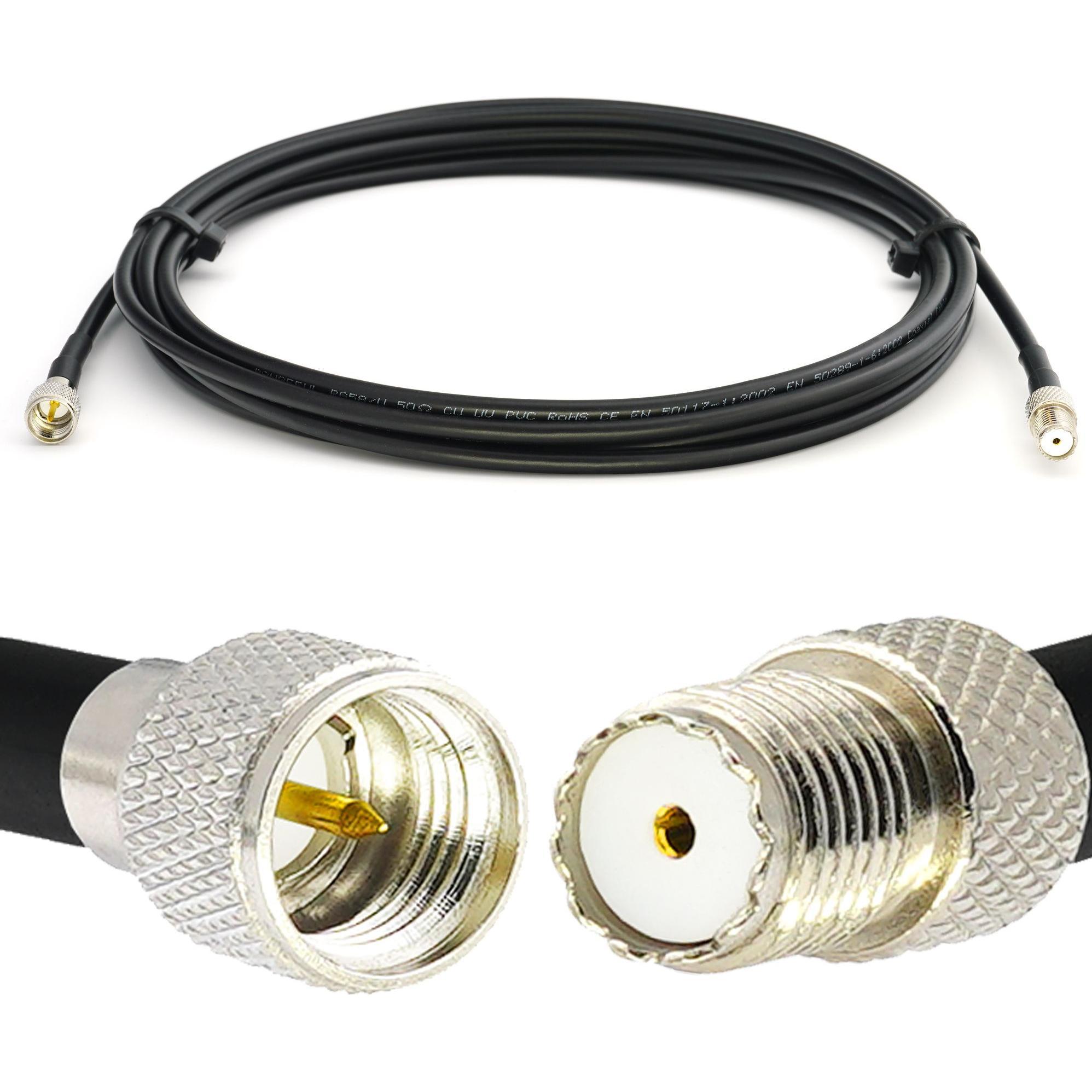 Rangeful Mini UHF Male to Mini UHF Female 15m RG58/U Coaxial Cable RG58 ...
