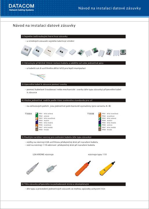 Datacom UTP dvojzÃ¡suvka pod omÃ­tku 45 st.- Cat5e - Digitec